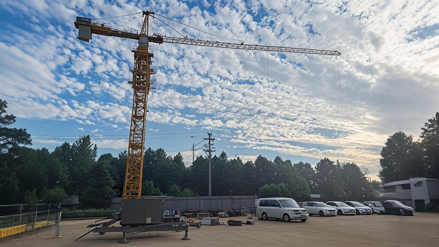 Self-Erecting Tower Cranes with Fast Setup and Remote Control